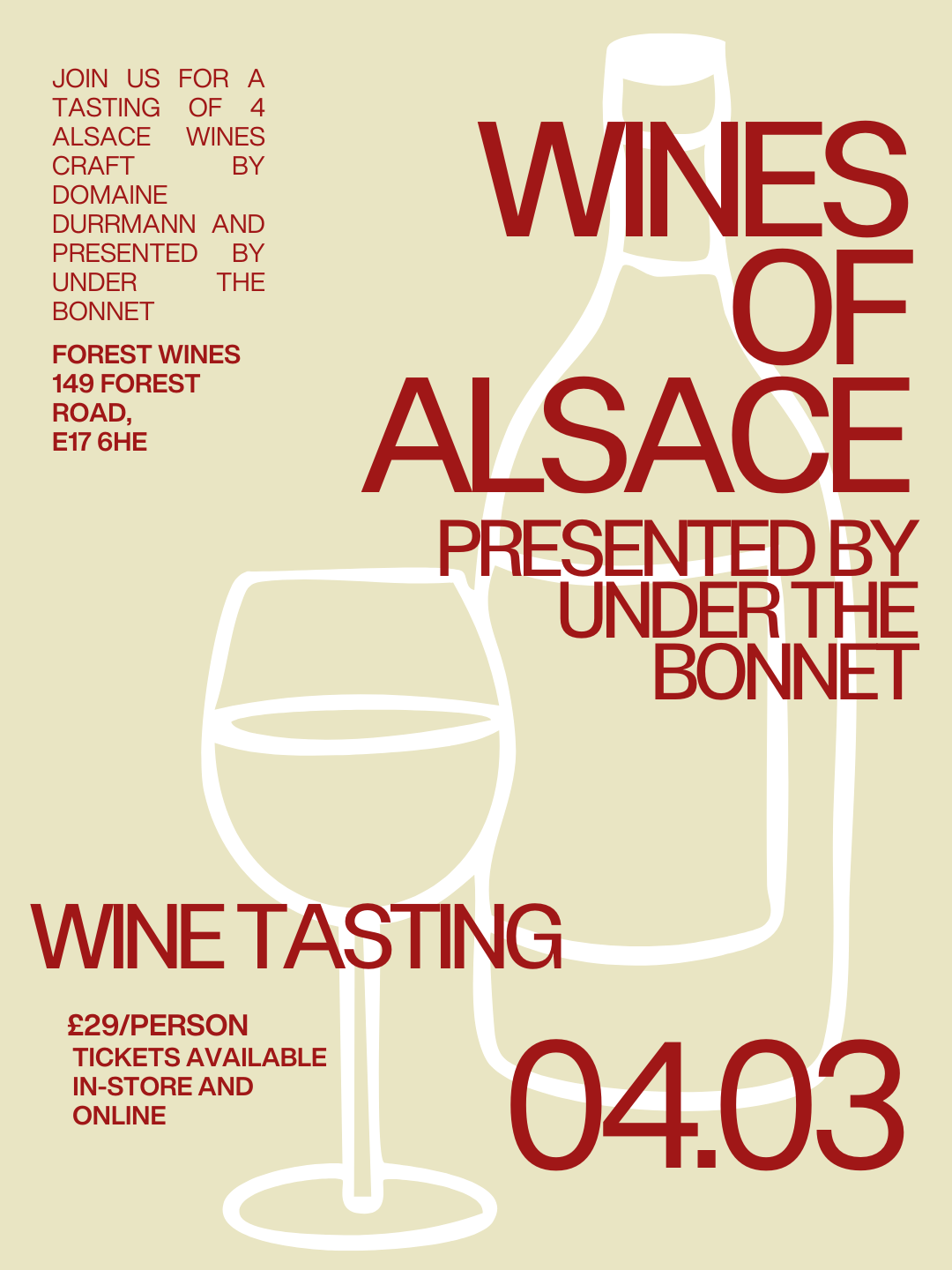 Alsace Wine Tasting Ticket Wednesday 4th March – Forest wines